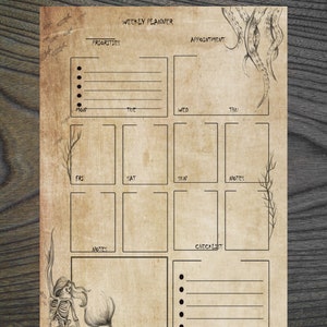 Gothic Monthly Planner , Mermaid Skeleton Journal , Monthly Weekly ...