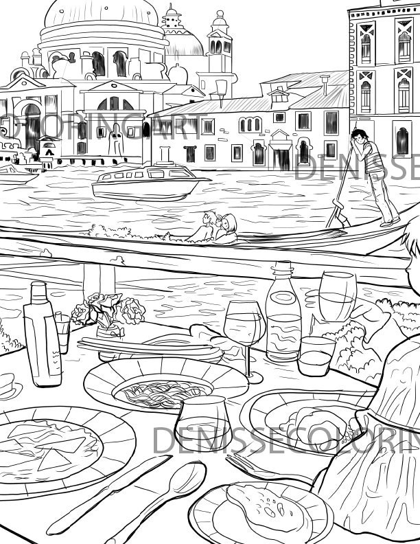 Italy Coloring Book Pdf Adult Coloring Book 12 City | Etsy Canada