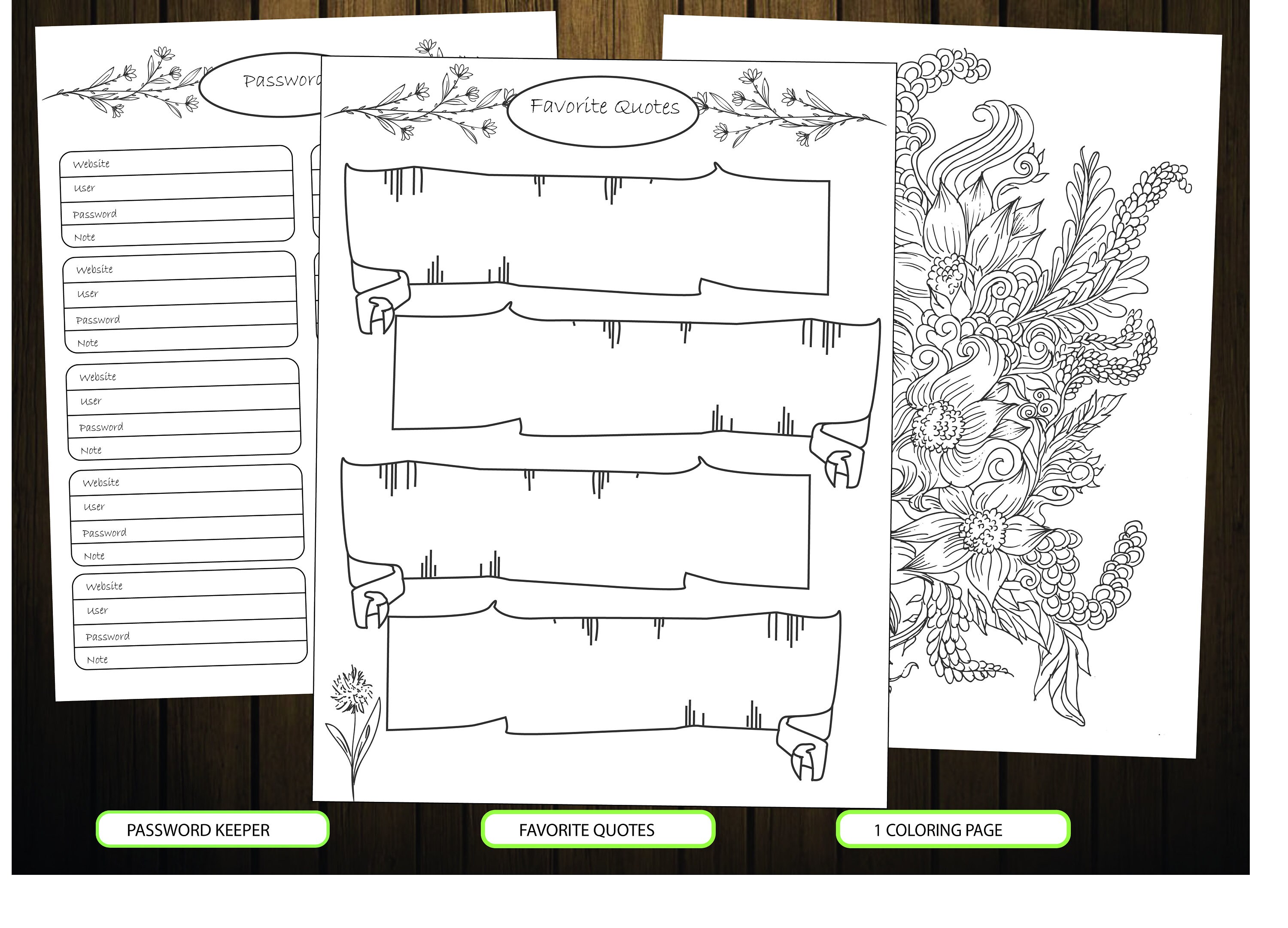 Printable Coloring Planner 2021 Perpetual Floral Planner | Etsy