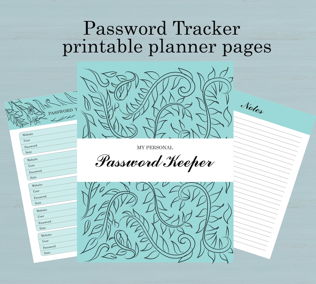 Password Book Printable , Printable Password Log , Password Keeper PDF ...