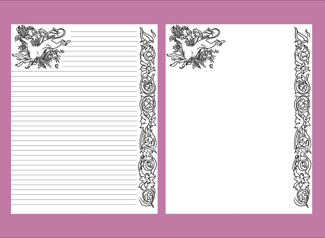 Coloring Medieval Writing Paper Printable Medieval Journal - Etsy