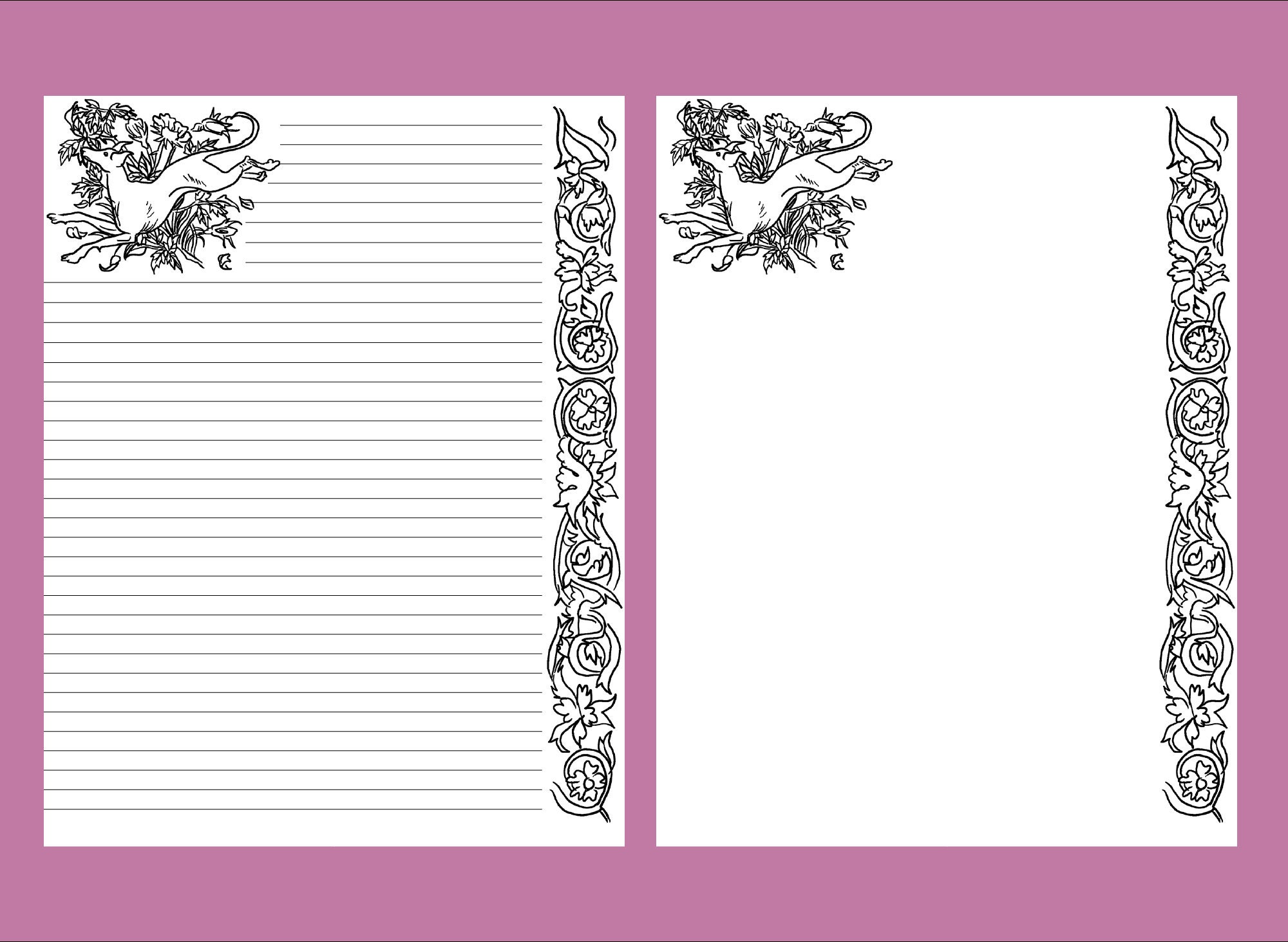 Coloring Medieval Writing Paper , Printable Medieval Journal Pages ...