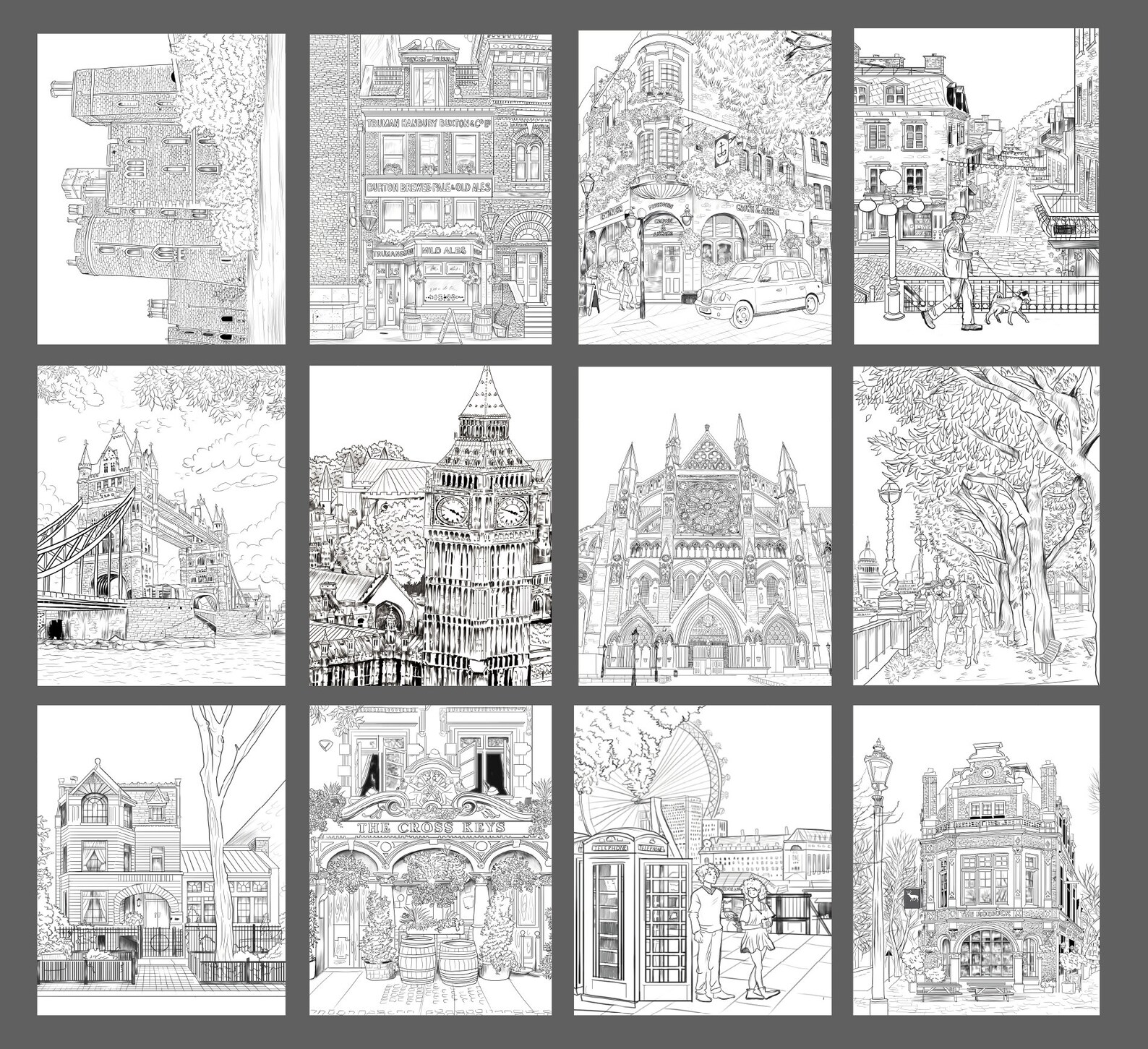 London Coloring Book Pdf City Adult Coloring Book Download - Etsy