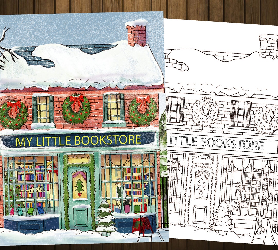 My Little Bookstore Coloring Page Pdf , Adult Coloring Pages Christmas ...