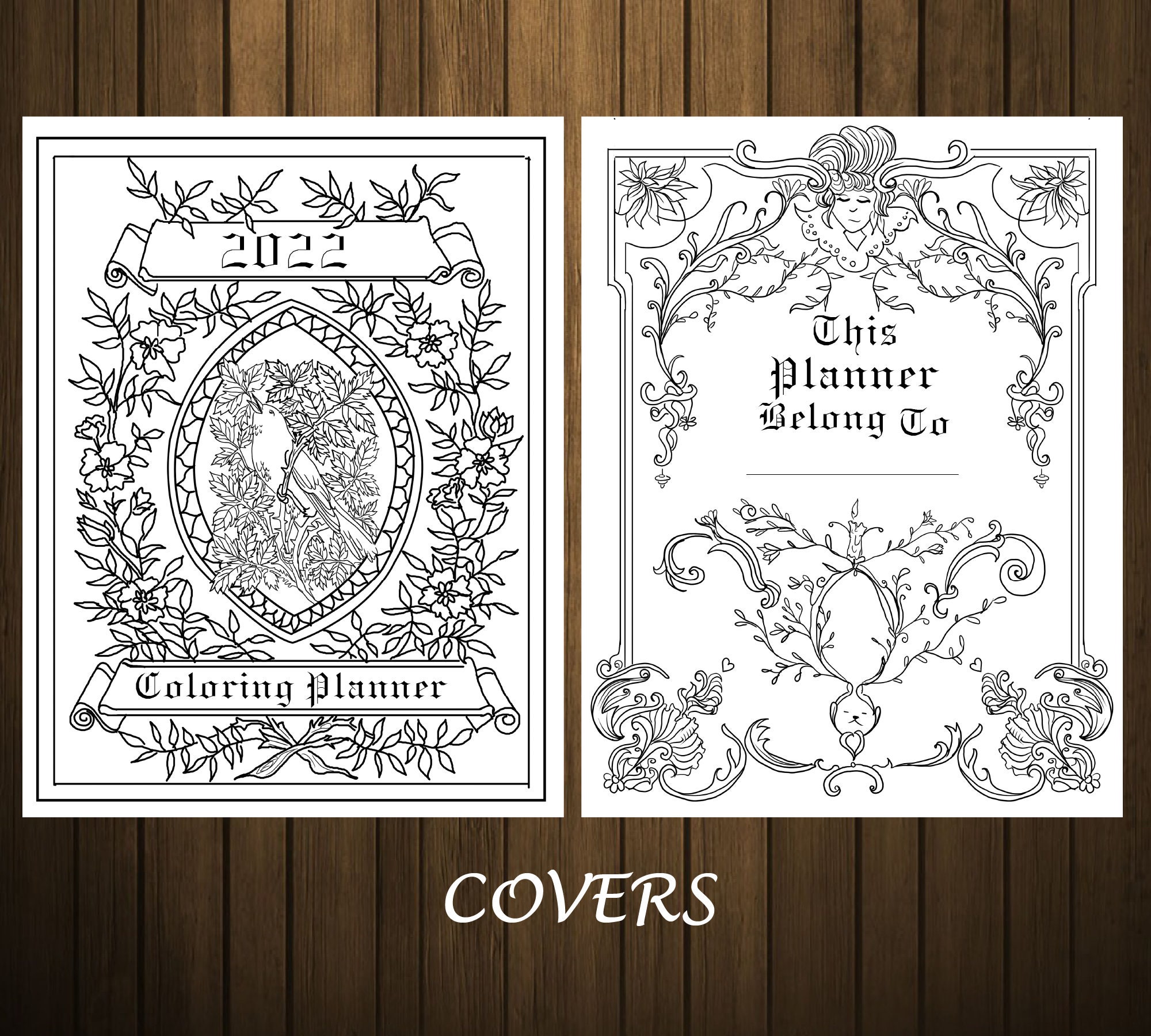 Coloring Planner 2022 Pdf , Printable Bullet Journal Pages Medieval ...