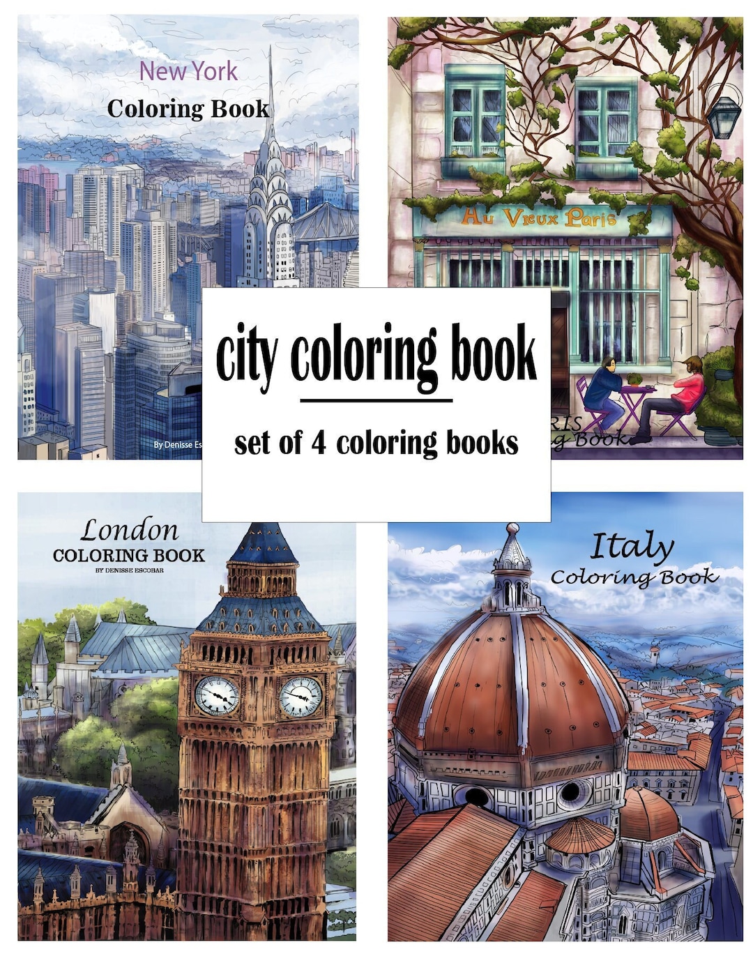 Printable Coloring Books ,4 Coloring Books From Different Cities Around ...