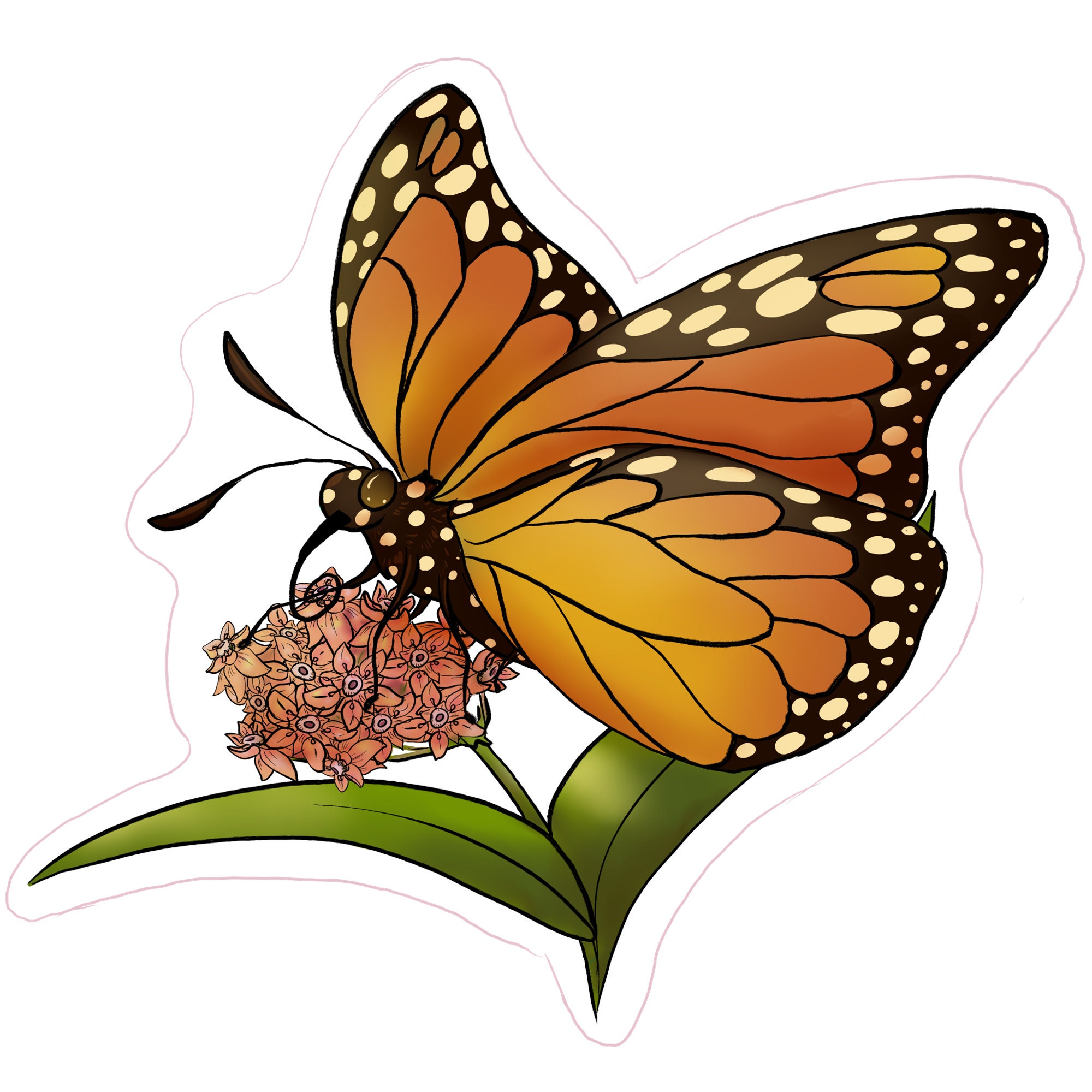 Monarch Butterfly Vinyl Sticker - Etsy