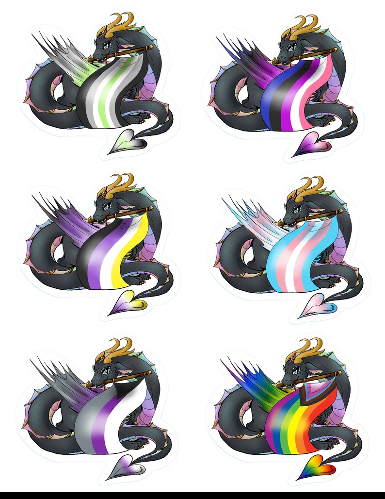 LGBTQ Pride Flag Dragon Sticker - Etsy