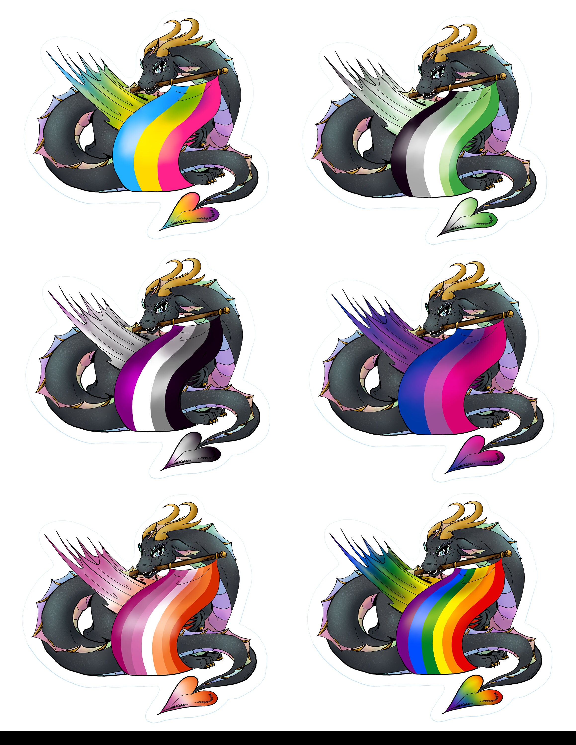 LGBTQ Pride Flag Dragon Sticker - Etsy