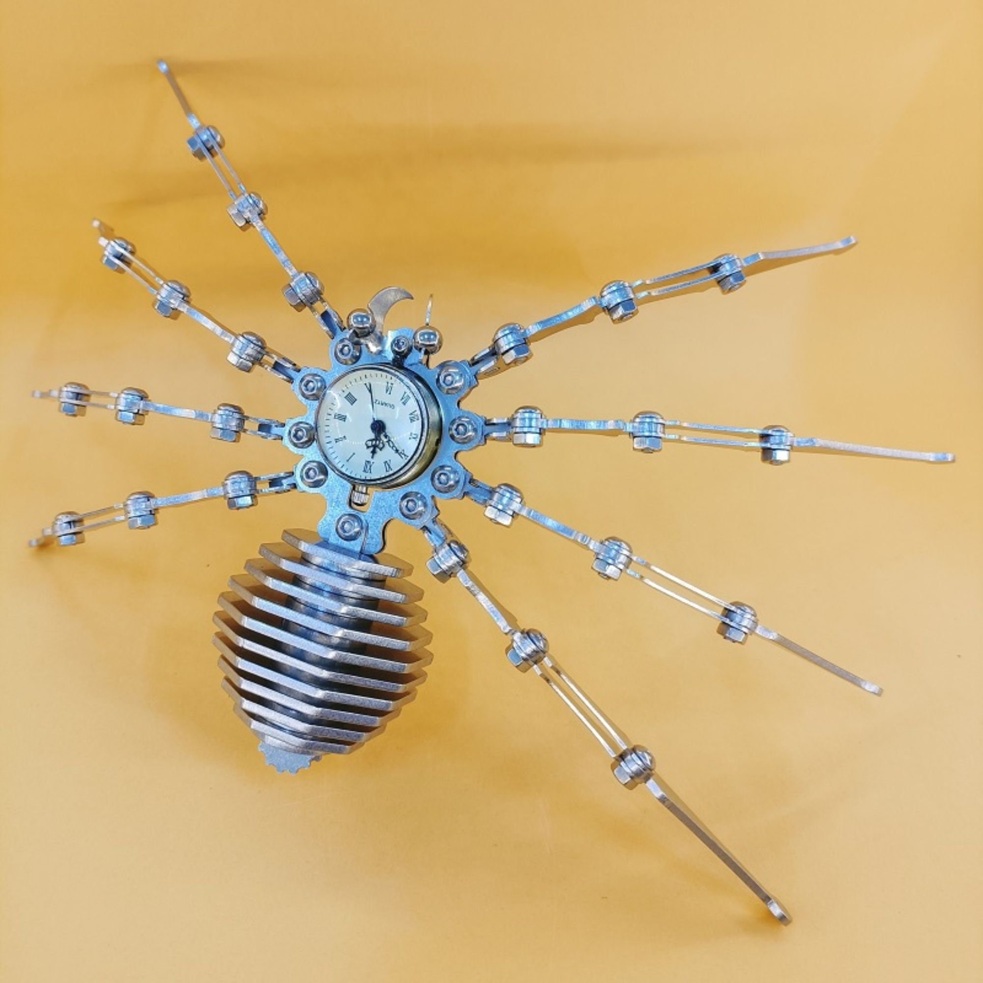 Punk Machine Spider Clock Metal Insect Model Creative Stainless Steel ...