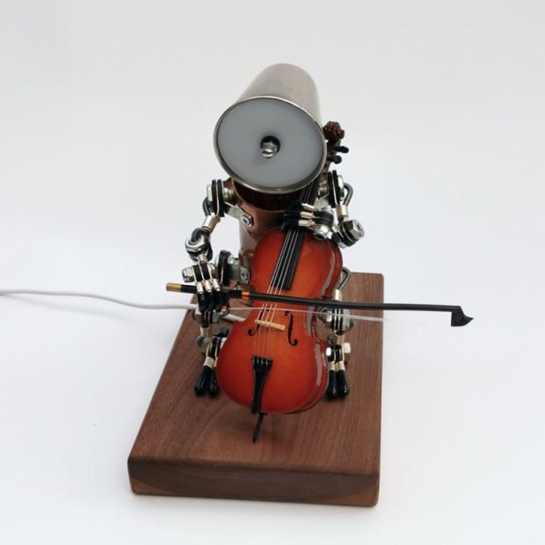 Steampunk Robot Cello Player Steampunk Statue Steampunk Lamp - Etsy