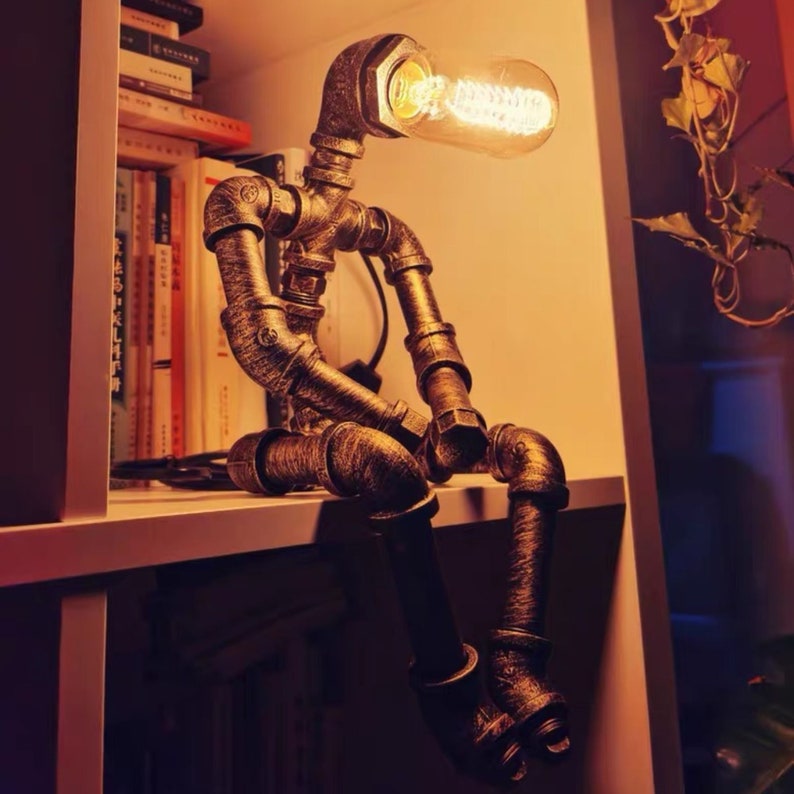 Water Pipe Robot Lamp Steampunk Robot Lighting Vintage Table Lamp - Etsy