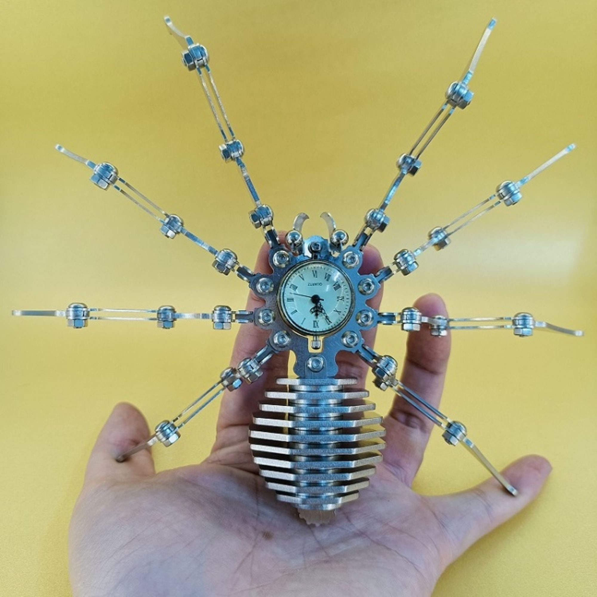Punk Machine Spider Clock Metal Insect Model Creative Stainless Steel ...
