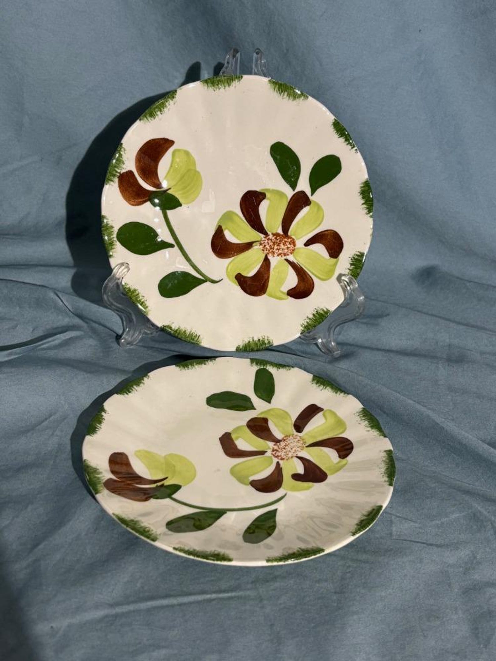 Blue Ridge Bread Plates - Etsy