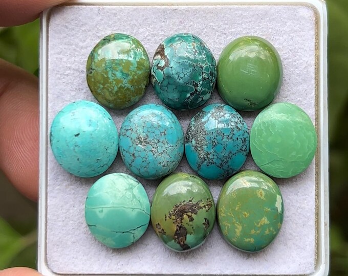 100% Natural Tibetan Turquoise Flat Back Cabochons Loose Gemstones Oval ...