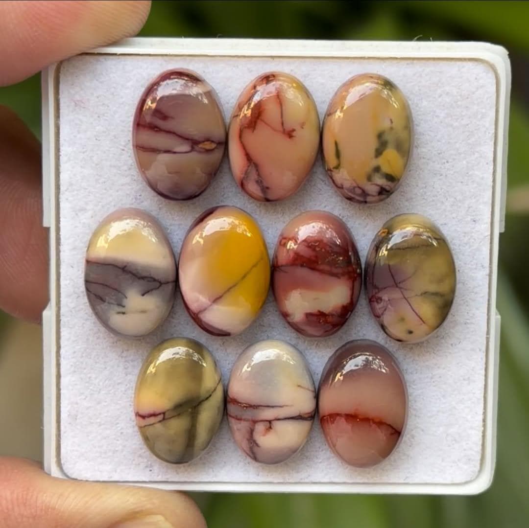 Mookaite Flat Back Cabochons Loose Gemstones Oval Shape, 10x14 Mm, 10 ...