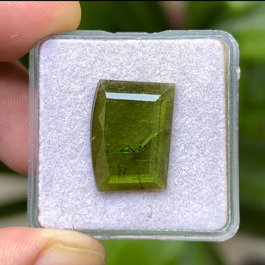 Verdelite Tourmaline Flat Back Step Cut Slices Loose Gemstones Fancy ...