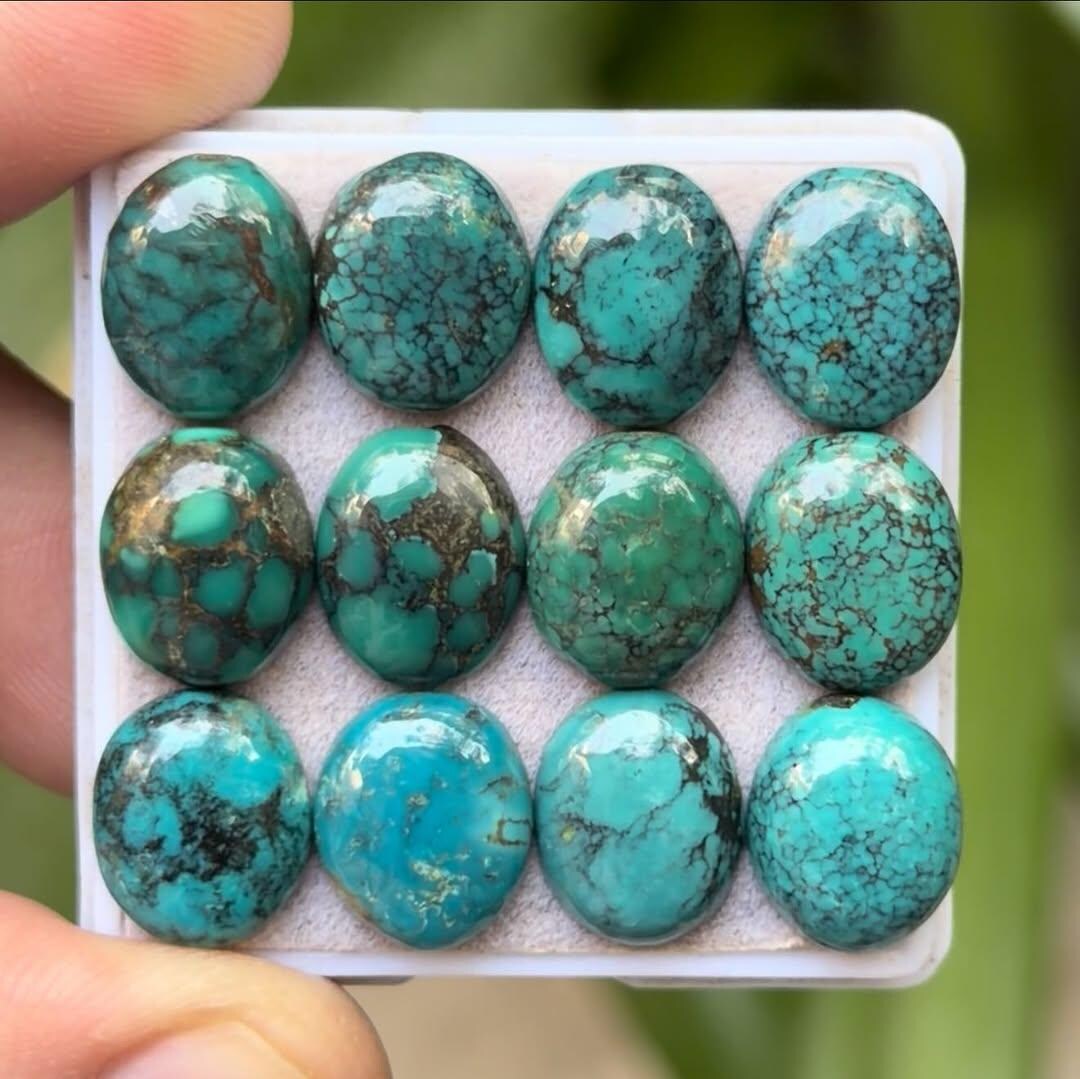 Tibetan Turquoise Flat Back Cabochons Loose Gemstones Oval Shape, 10x12 ...