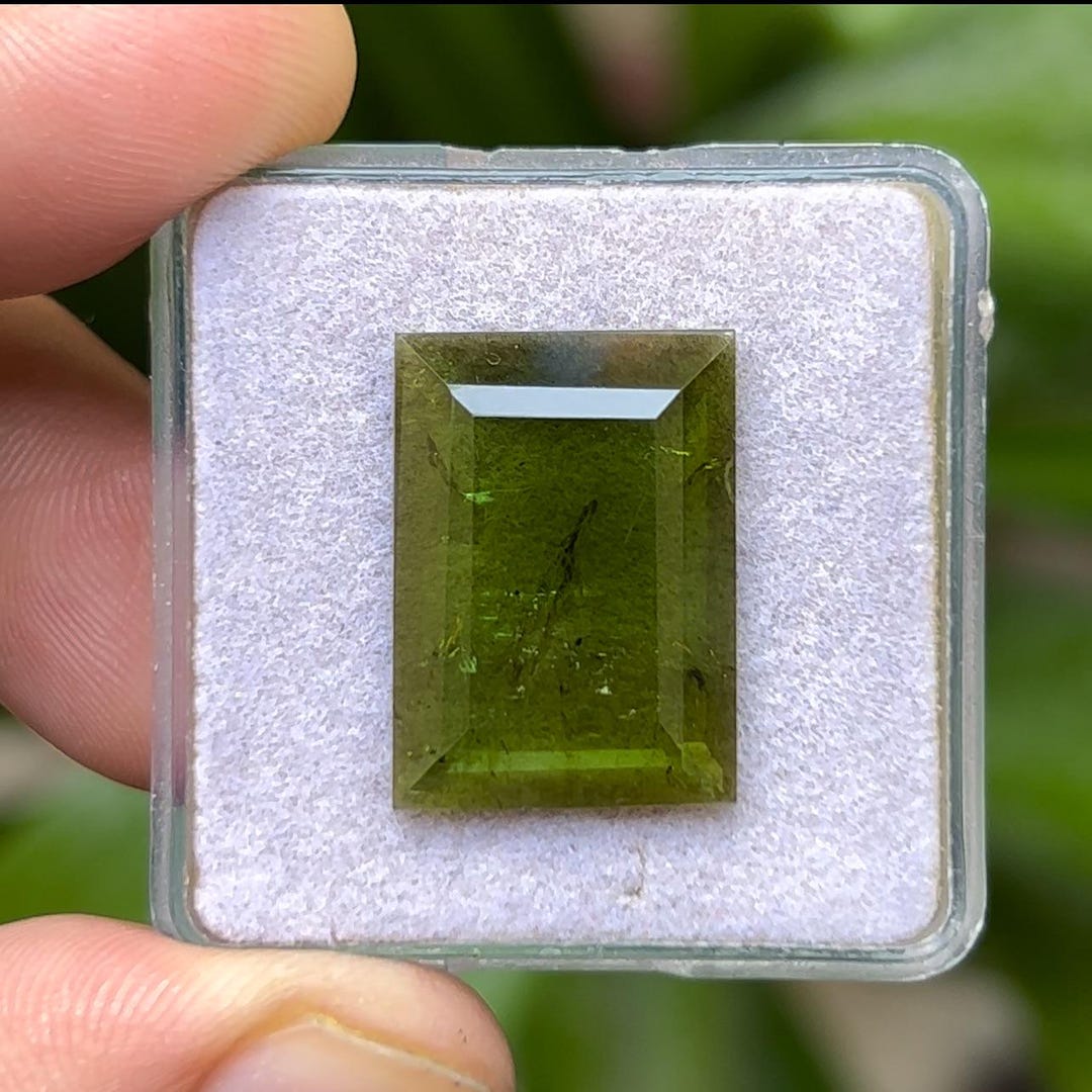 100% Natural Verdelite Tourmaline Flat Back Step Cut Slices Loose ...