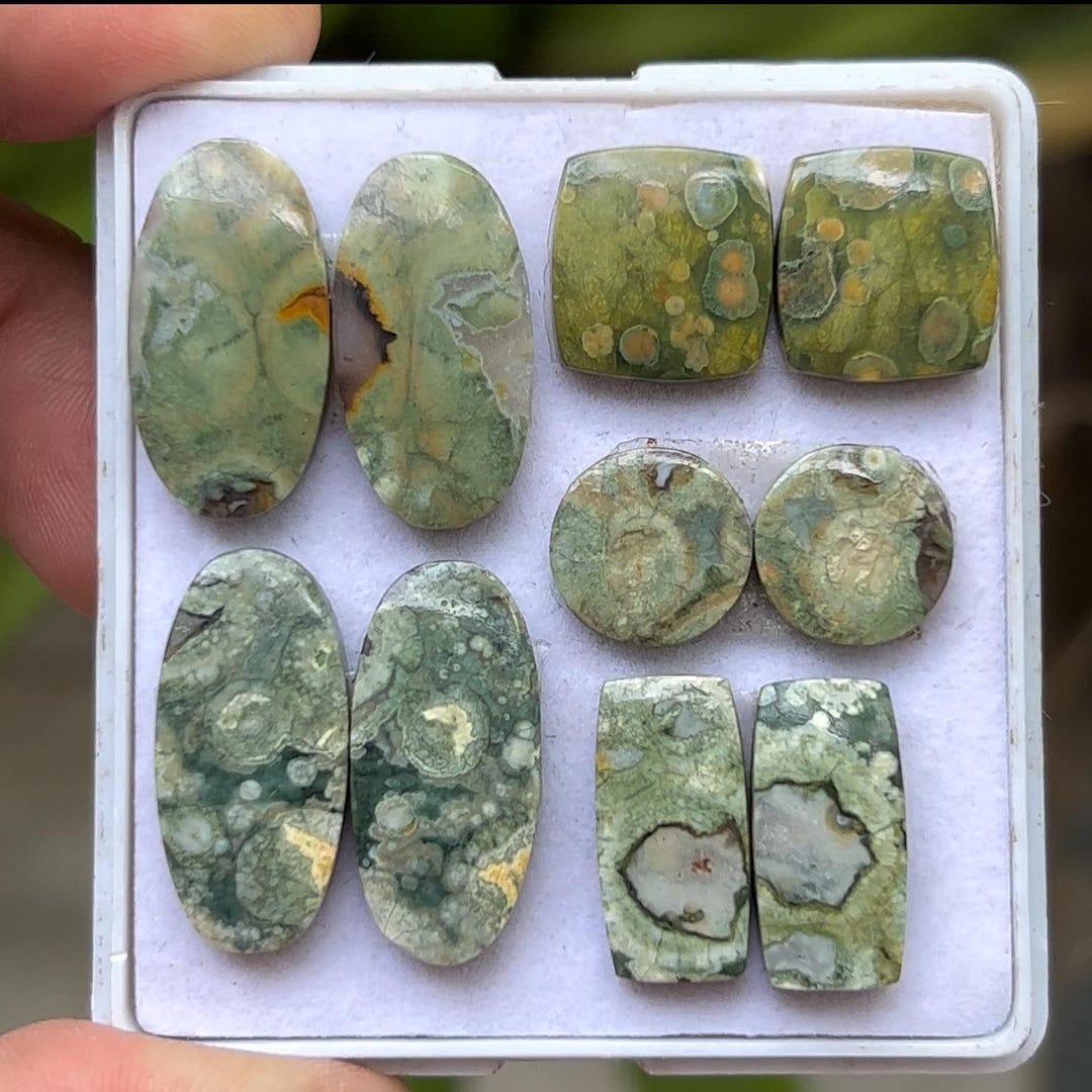 Rhyolite Flat Back Cabochons Pairs Loose Gemstones Mix Shape, 12-25 Mm ...