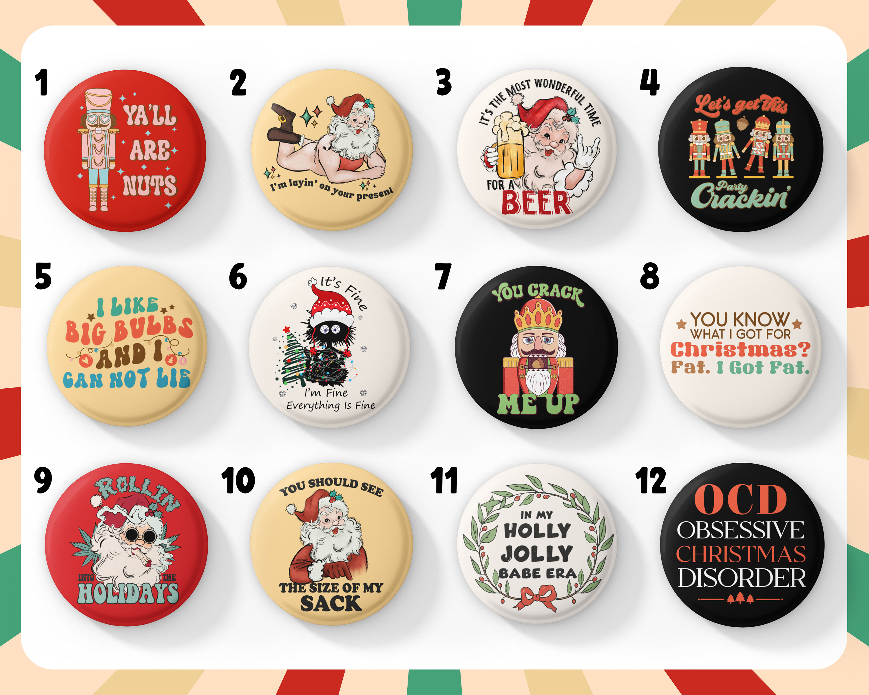 Funny Christmas Pin Badges, Stocking Fillers, Secret Santa Funny, Xmas ...