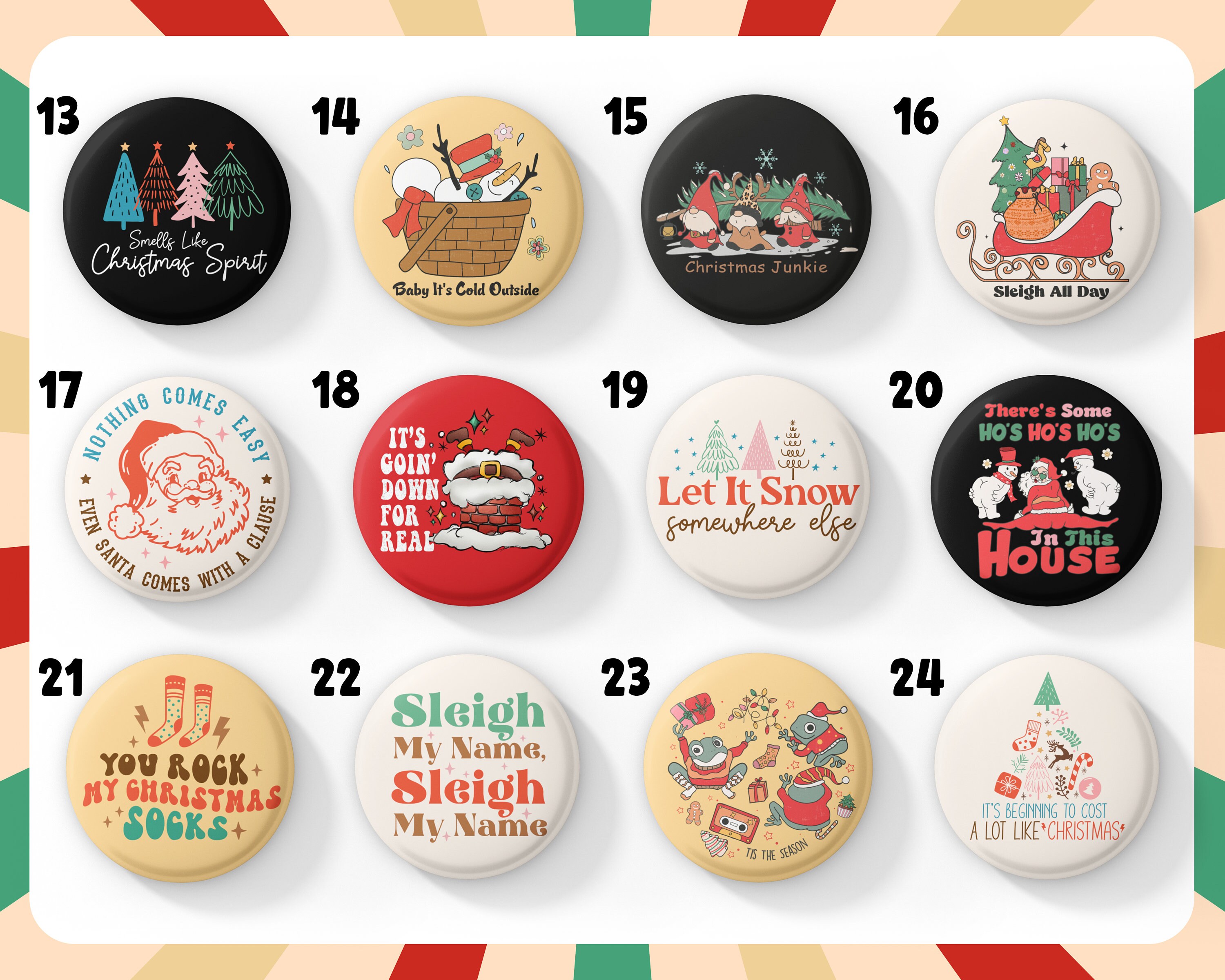 Funny Christmas Pin Badges, Stocking Fillers, Secret Santa Funny, Xmas ...