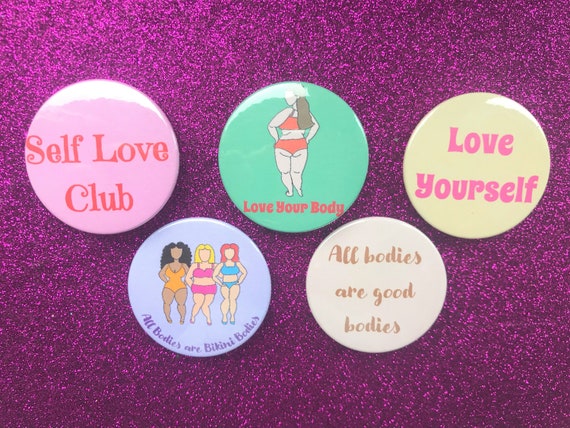 Set di 5 Body Positivity Pin Badges 38mm/ver 2/self-love/body | Etsy