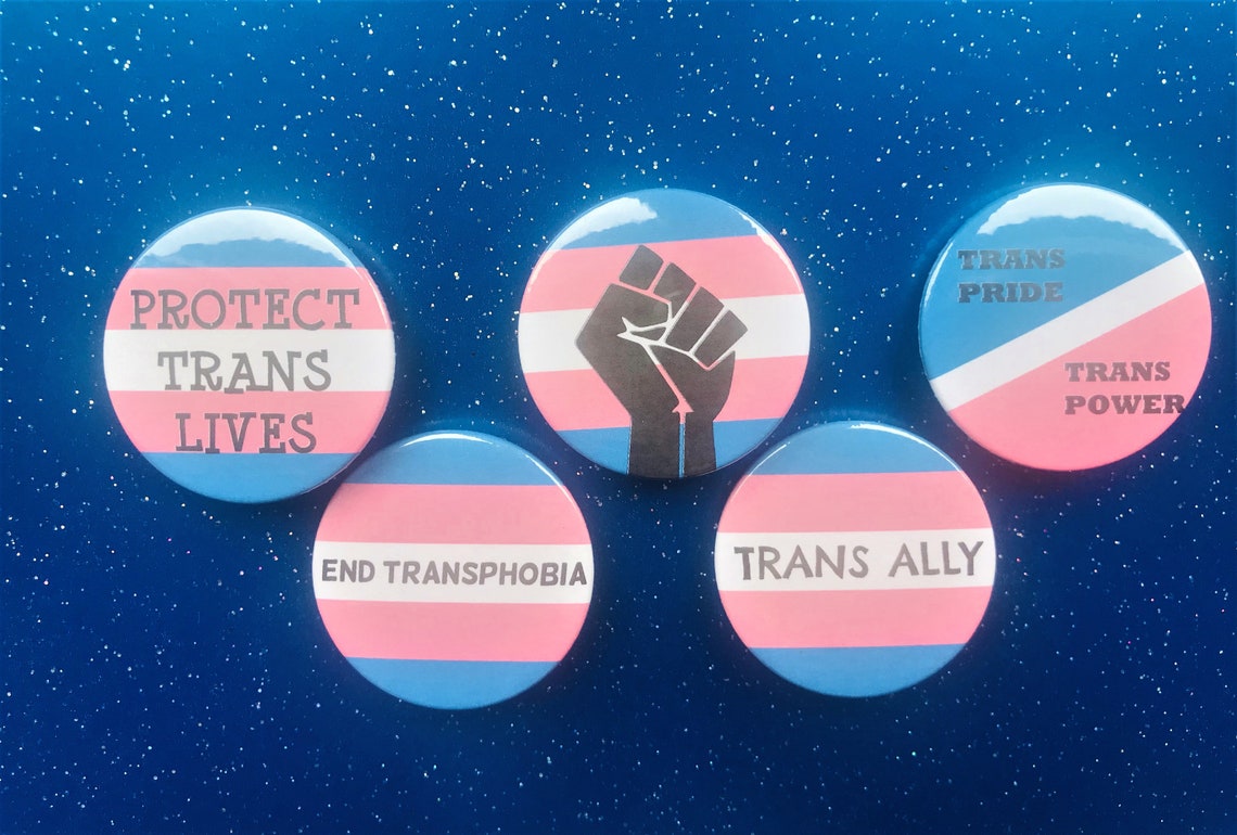 Set of 5 Transgender Pin Badges 38mm LGBTQ/ LGBTQIA/ Trans | Etsy