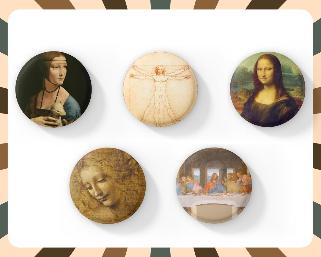 Leonardo Da Vinci Paintings Badges 38mm - Etsy