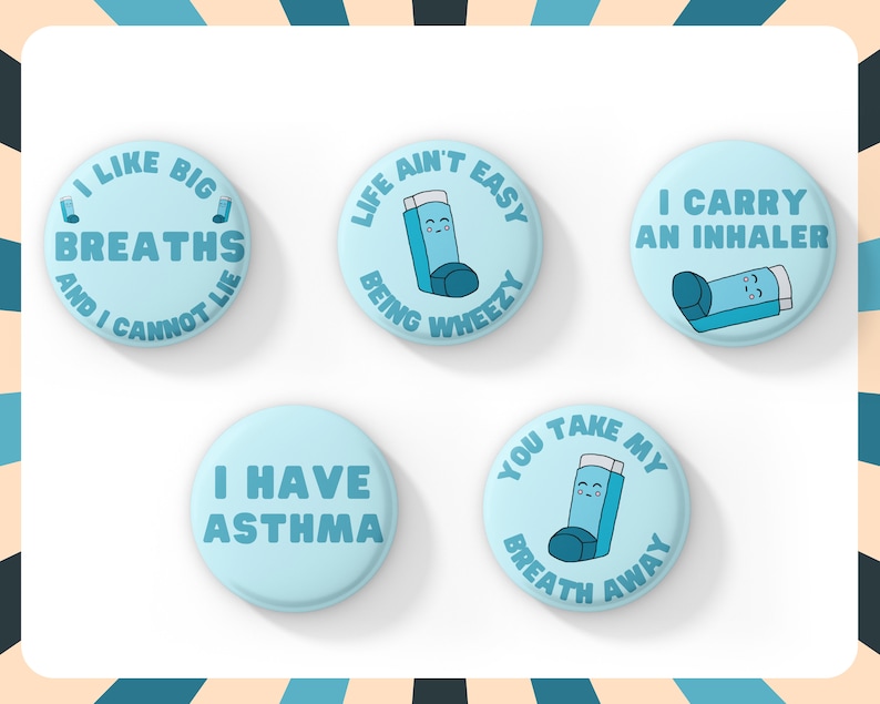 Asthma Pin Badges 38mm | Asthma Pun | Life Aint Easy Being Wheezy ...