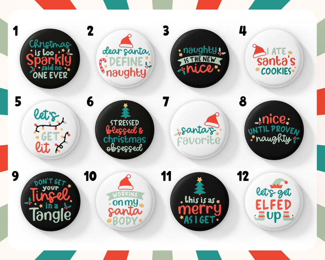Funny Christmas Pin Badges: Holiday Stocking Stuffer, Secret Santa Gift ...