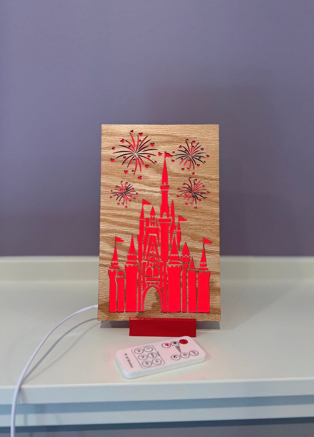 Magical Light up Wooden Disney Castle and Mickey Fireworks Home or ...