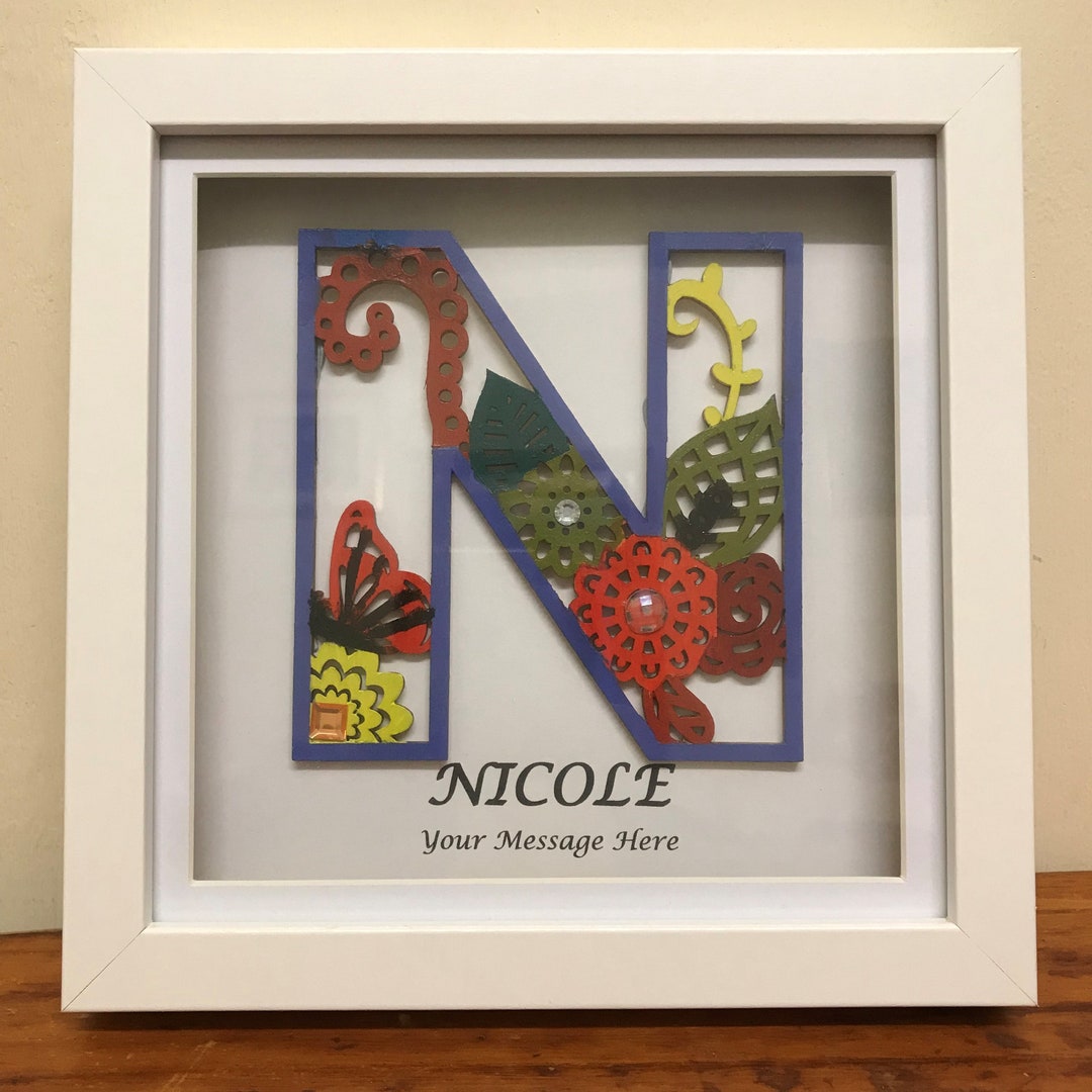 Personalised Hanging Letter in Box Frame - Etsy