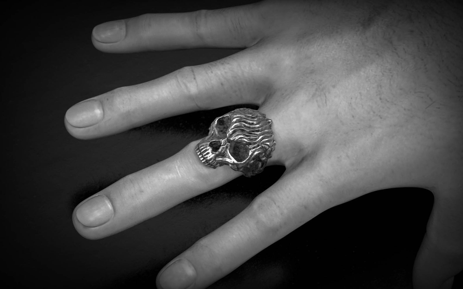 Flame Skull Ring, Fire Ring, Smoke Skull, Fire Skull, Biker Ring, Man ...