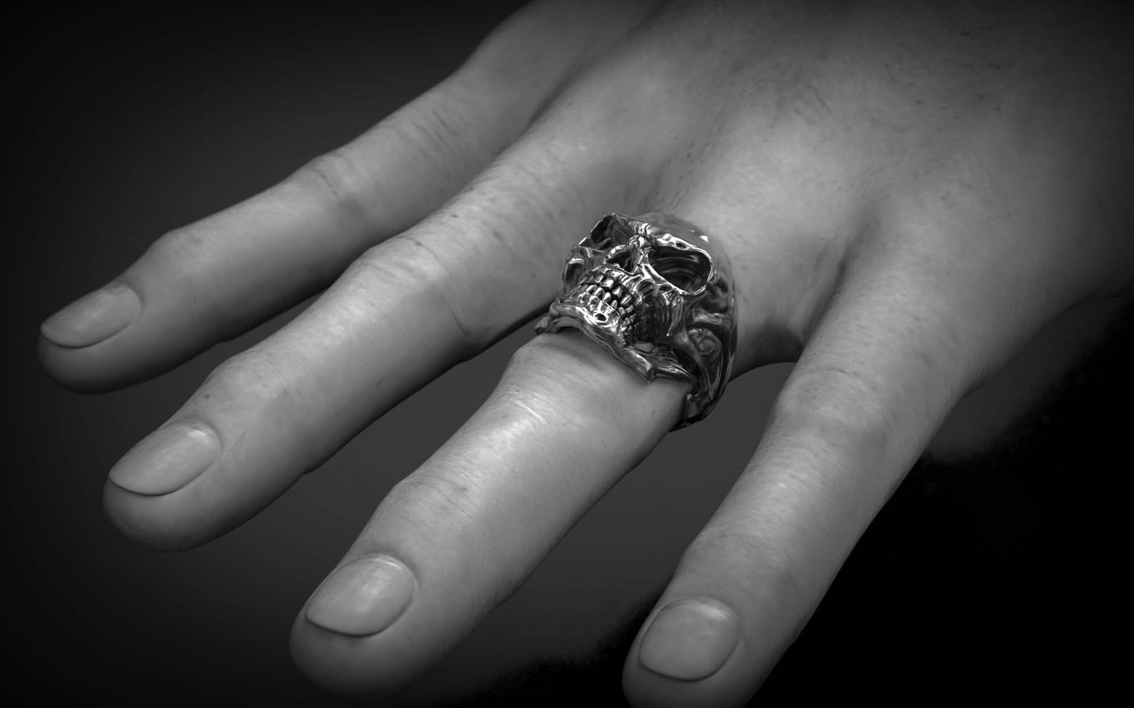 Simple Evil Skull Ring Old Skull Ring Demon Skull Biker - Etsy