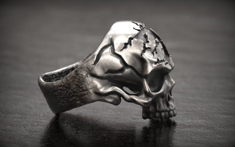 Skull Ring With Custom Logo Customized Ring Skull Ring - Etsy