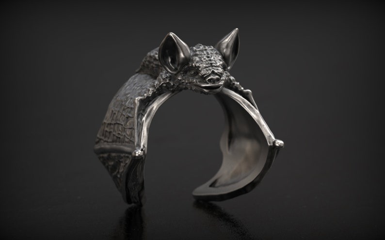 Adjustable Bat Ring, Bat Jewelry, Bat Lover Gift, Silver Bat Ring ...