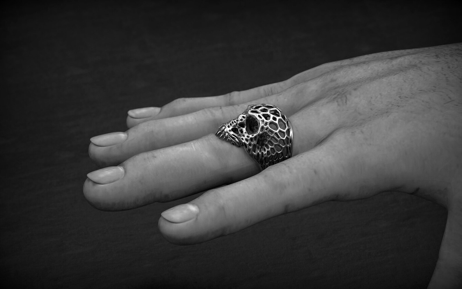 Voronoi Skull Ring Vampire Skull Ring Gothic Skull Ring | Etsy