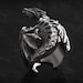 Winged Dragon Ring, Handmade Sterling Silver Ring, Unique Ring for Man ...