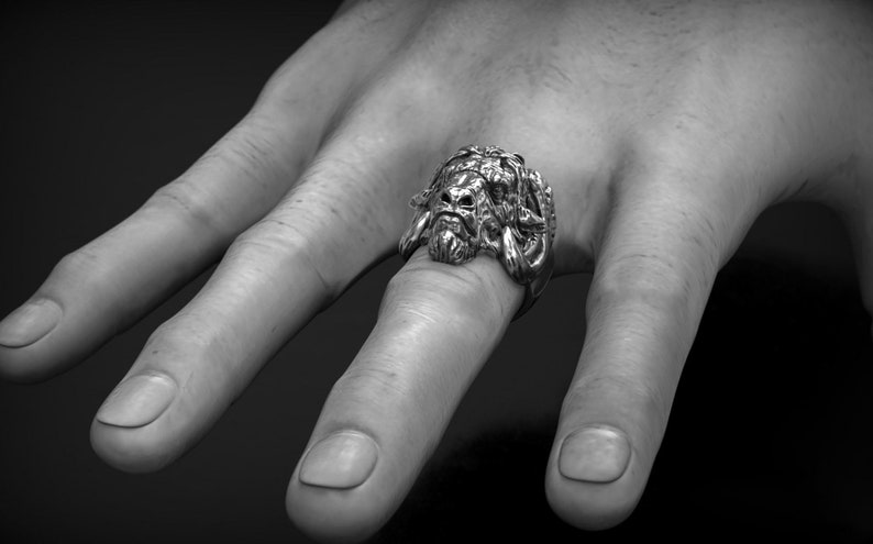 Silver Bison Ring Bison Head Ring Ram Head Ring Men - Etsy