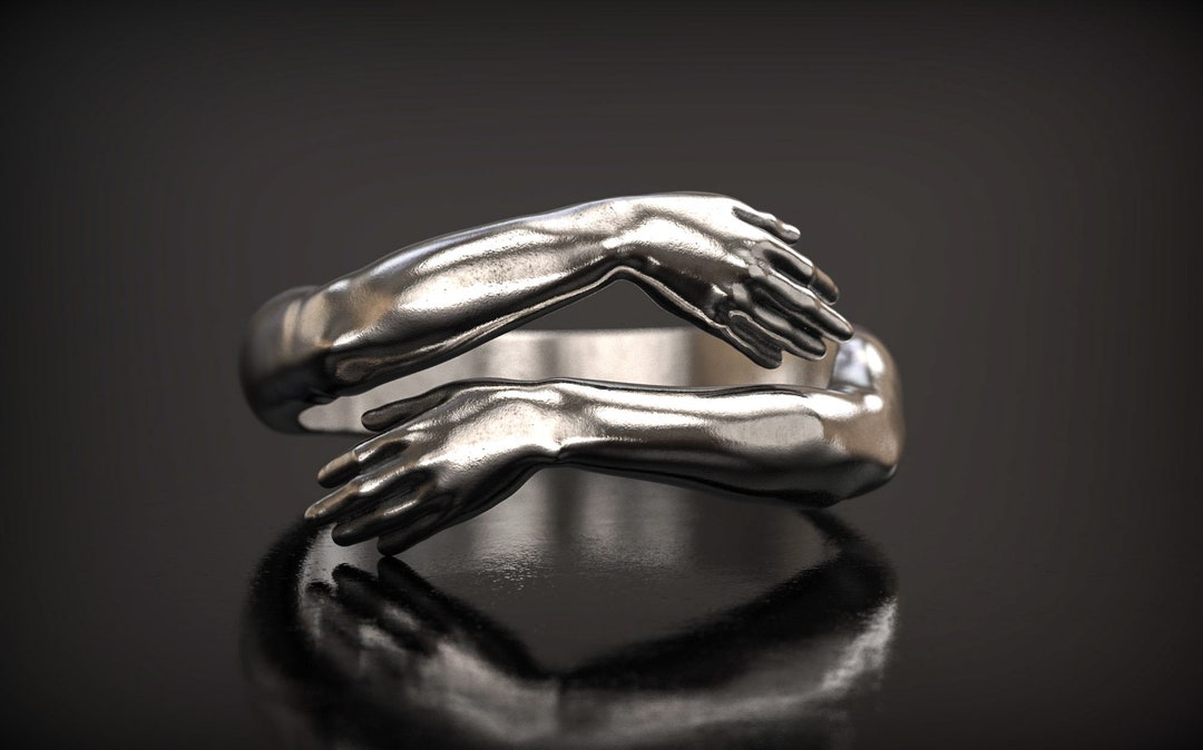 Love Tight Hug Ring, Hug Hand Ring, Tight Hug Ring, 925 Sterling Silver ...