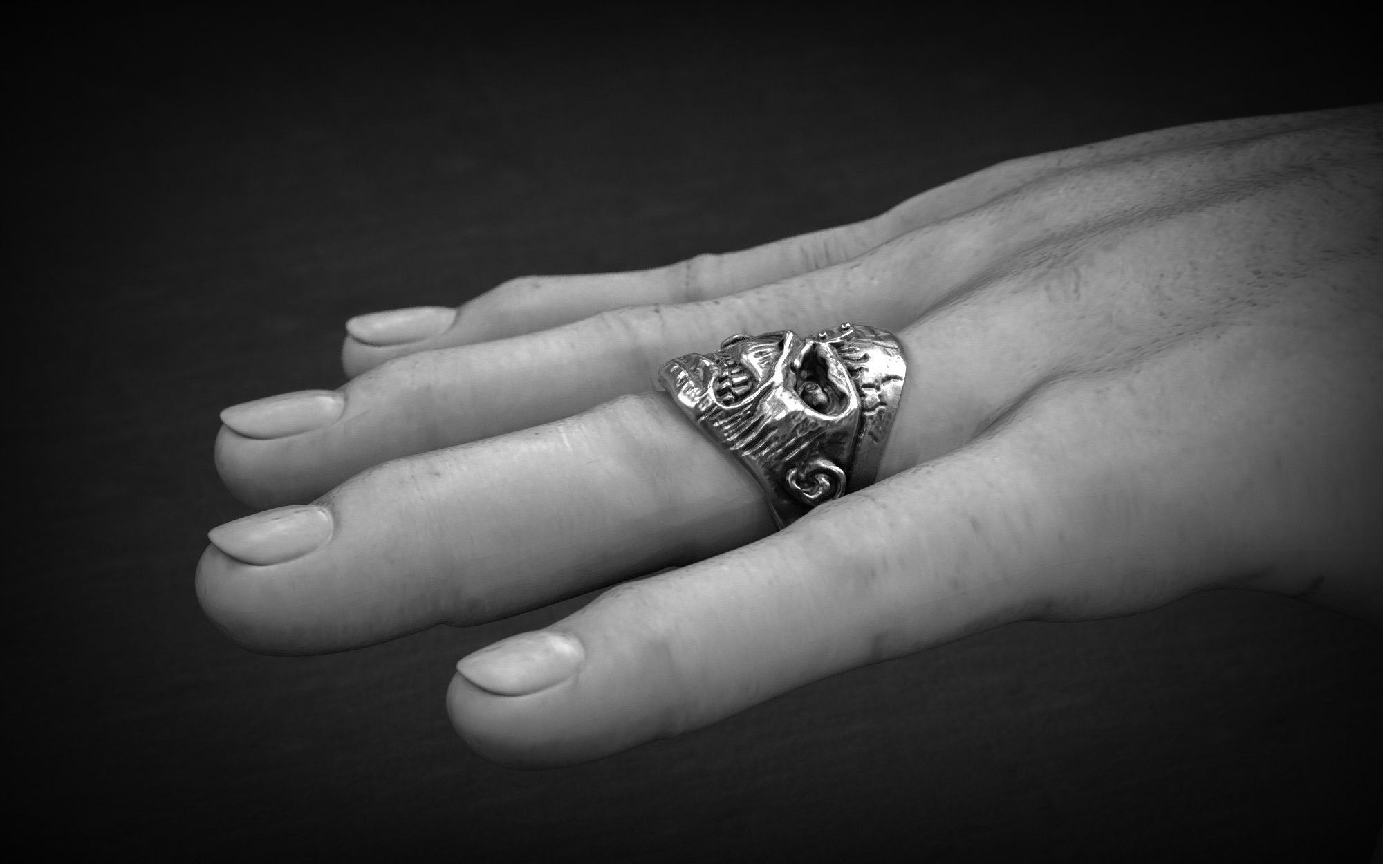 Iron Maiden Eddie Ring, Skull Ring, Biker Ring, Man Ring, Unique Punk ...