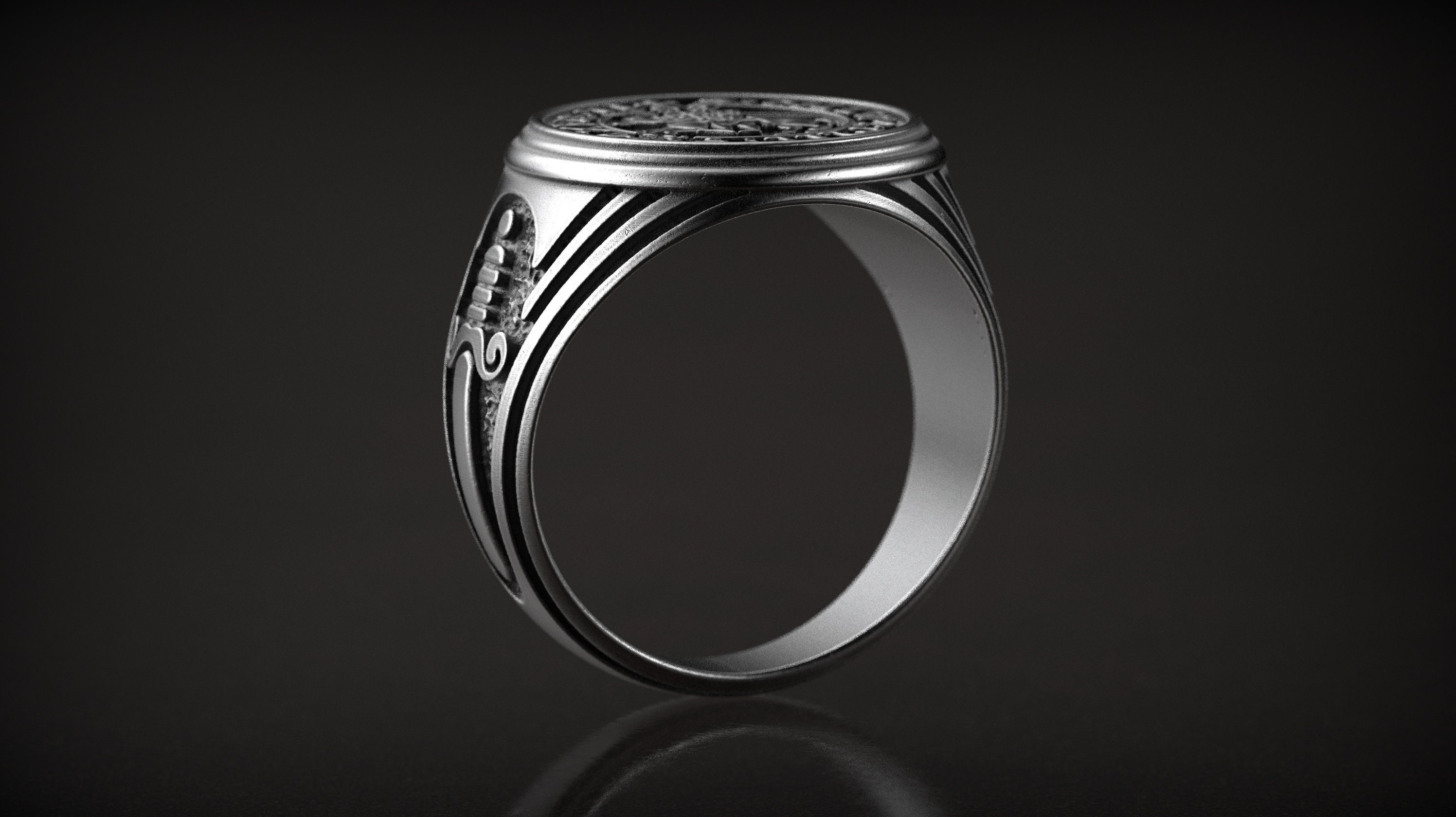 Medieval Knights Templar Ring Mens Ring Seal of Knights - Etsy