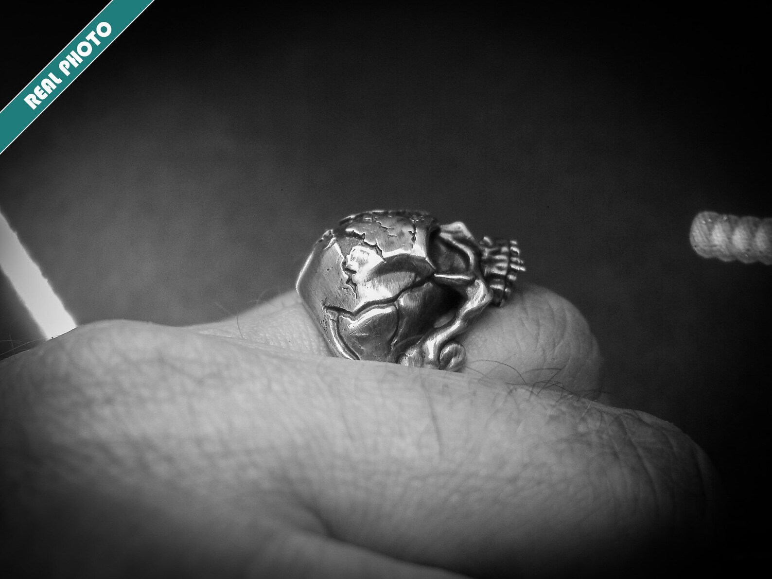 Skull Ring With Custom Logo Customized Ring Skull Ring - Etsy