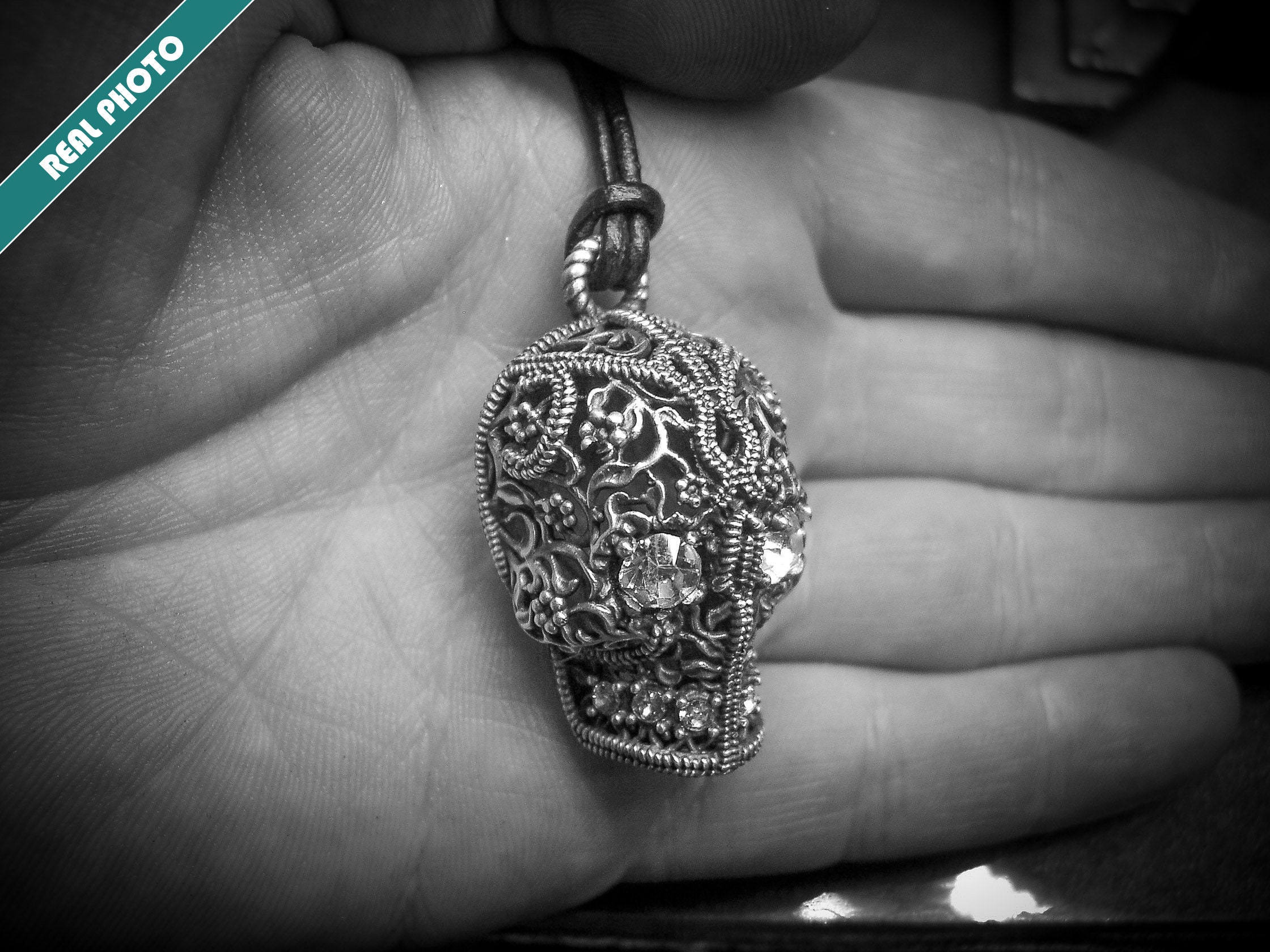 Floral Skull Pendant Ornate Skull Filigree Flower Skull - Etsy UK