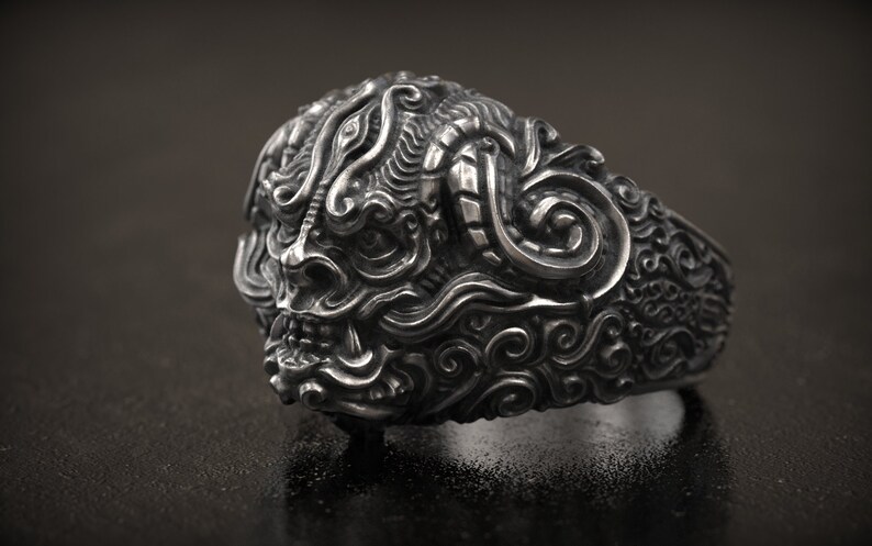 Oni Ring, Mens Gift, Japanese Tradition, Japanese Demon, Traditional ...