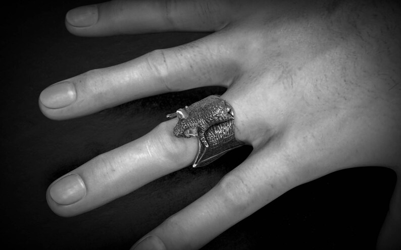 Adjustable Bat Ring, Bat Jewelry, Bat Lover Gift, Silver Bat Ring ...