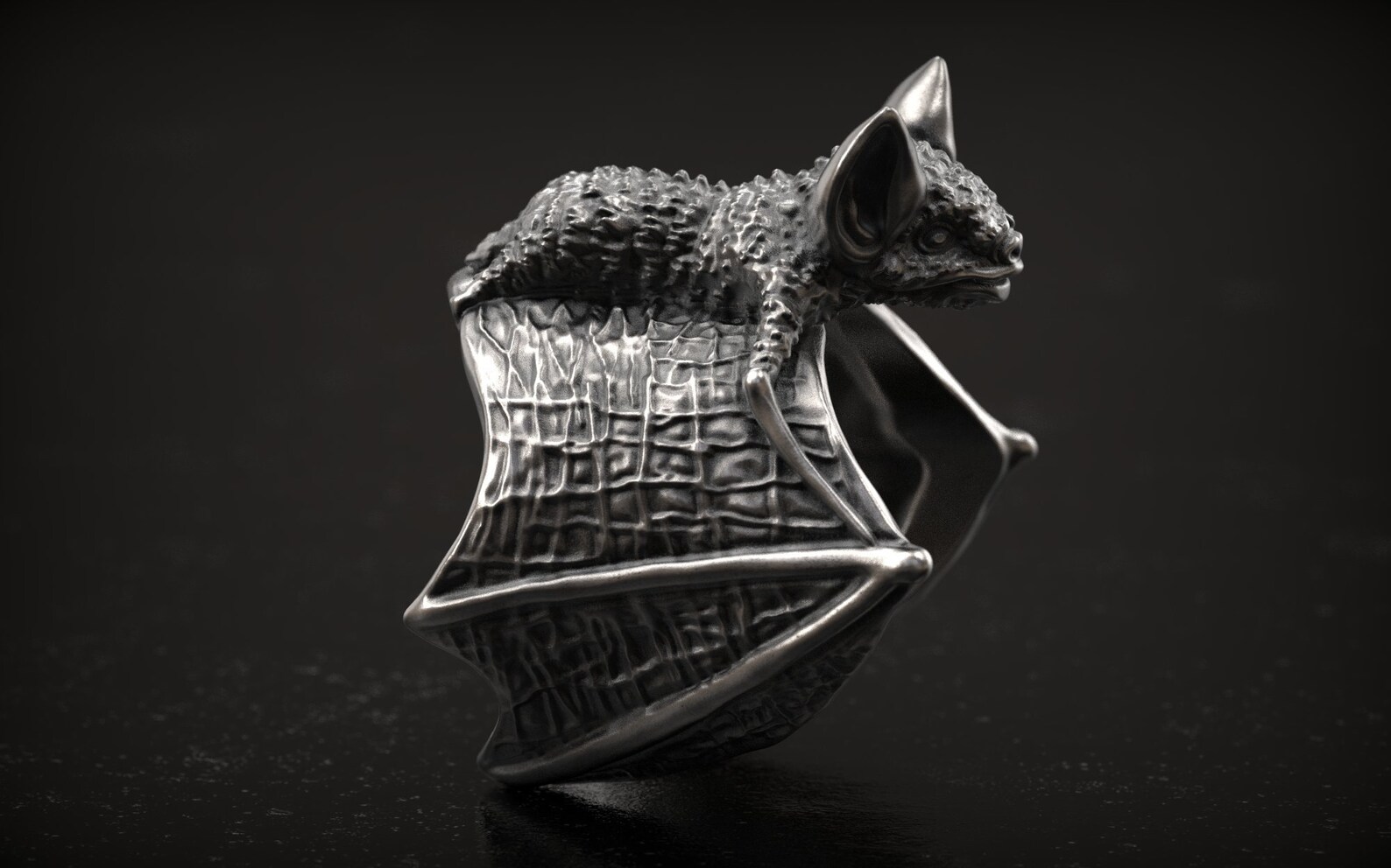 Adjustable Bat Ring Bat Jewelry Bat Lover Gift Silver Bat | Etsy