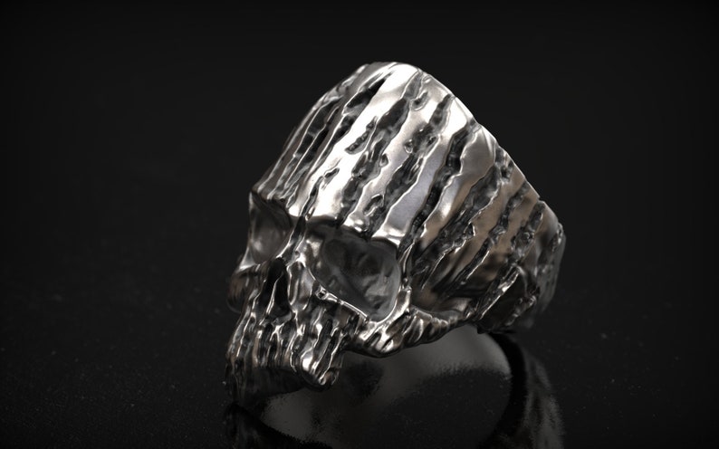 Wooden Skull Ring, Gothic Jewelry, Wooden Groot Skull, Bikers Skull ...