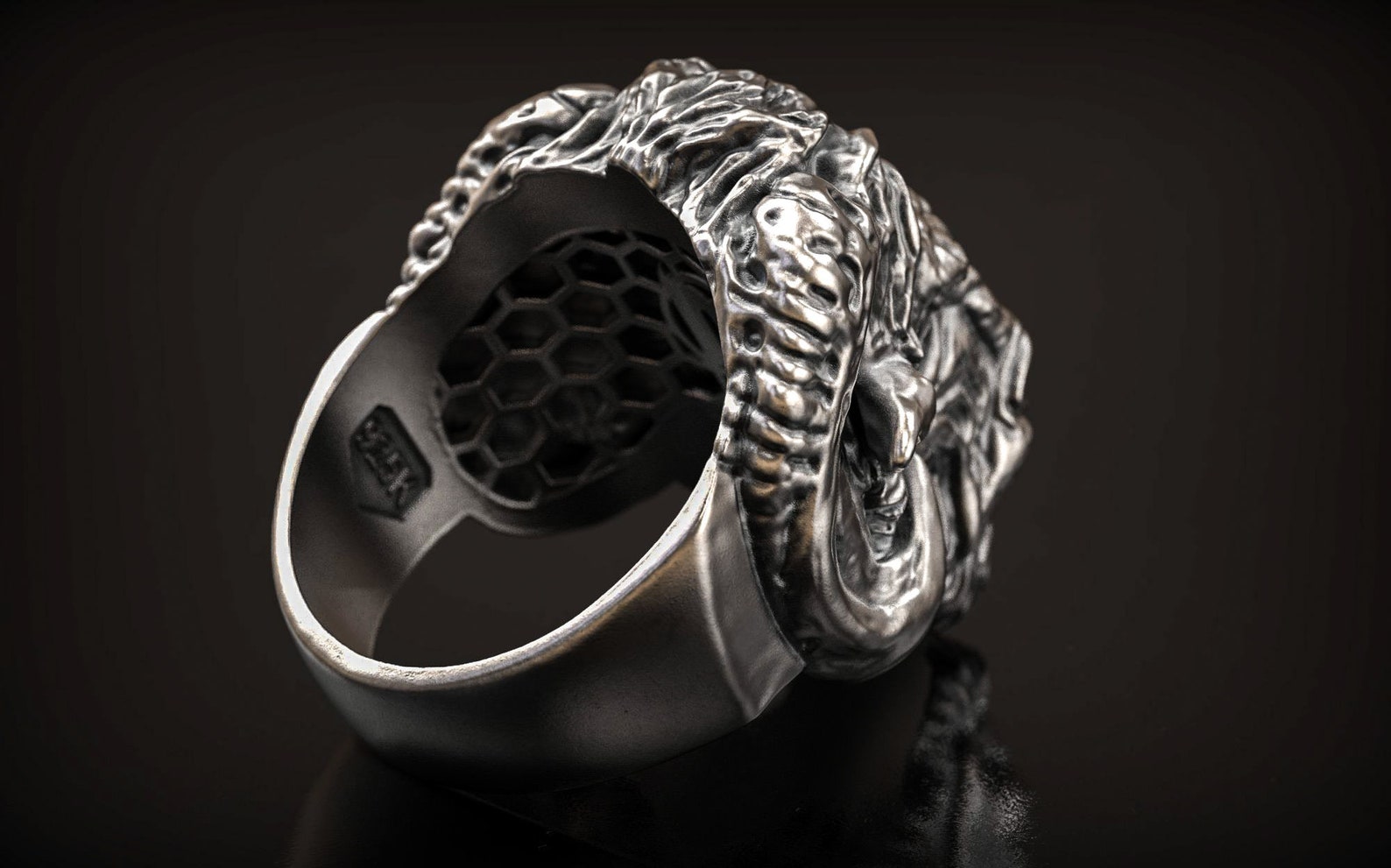 Silver Bison Ring Bison Head Ring Ram Head Ring Men - Etsy